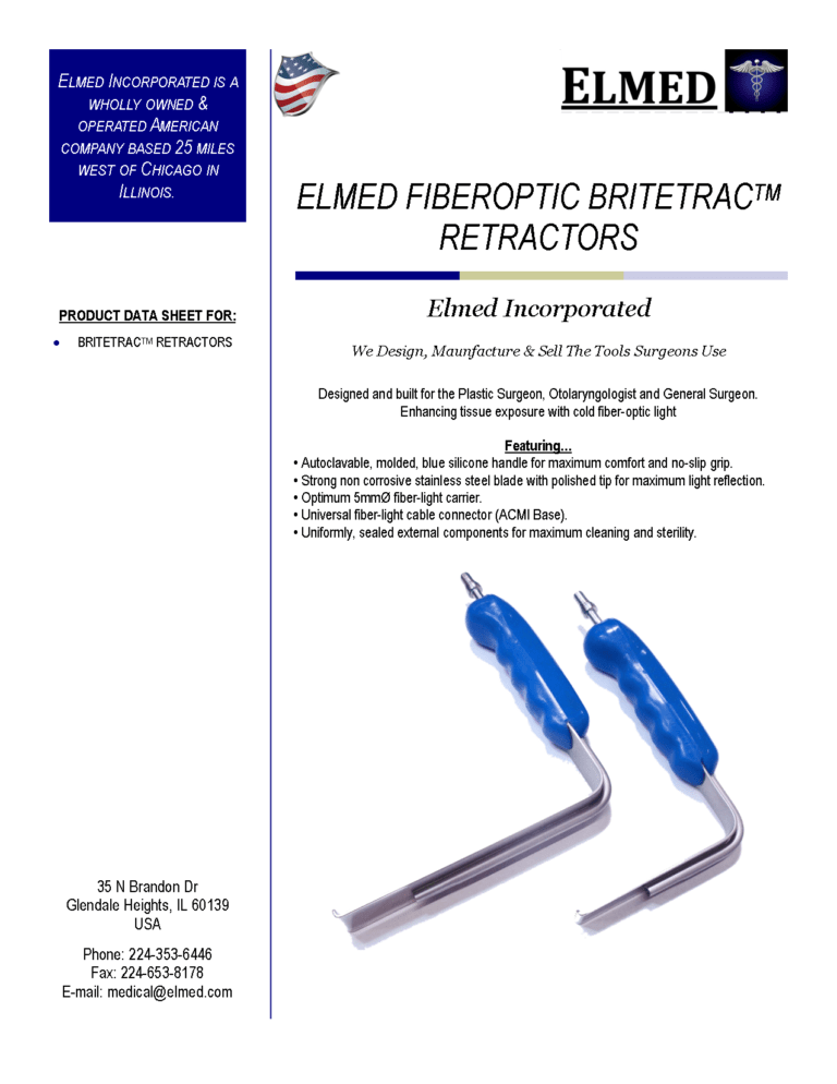 Elmed Fiberoptic Britetrac Retractors | Elmed
